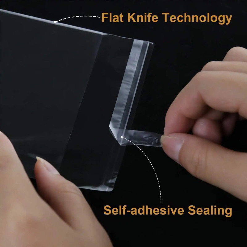 100pcs OPP with Adhesive Clear Plastic Poly Bag (Packaging for Mask ...