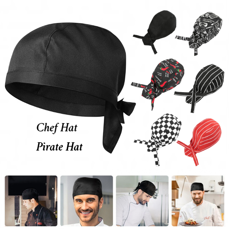Pirate Chef Hat Adjustable Waiter Uniform Cap Bakery BBQ Grill Hat ...