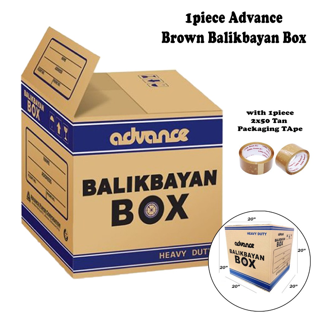 1 Box Heavy Duty Brown Balikbayan Box Storage Box with 1 piece ...