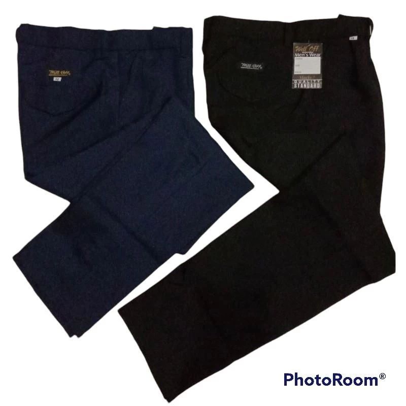 Well Off Slacks For Men (Black & Navy Blue & Khaki) | Shopee Philippines