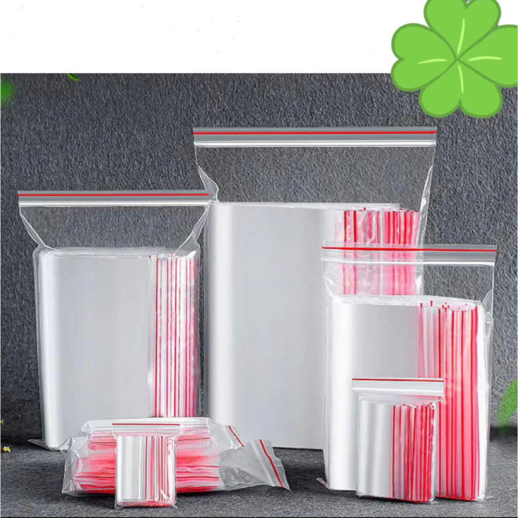 100pcs Transparent Resealable Reusable Plastic ziplock bag | Shopee ...