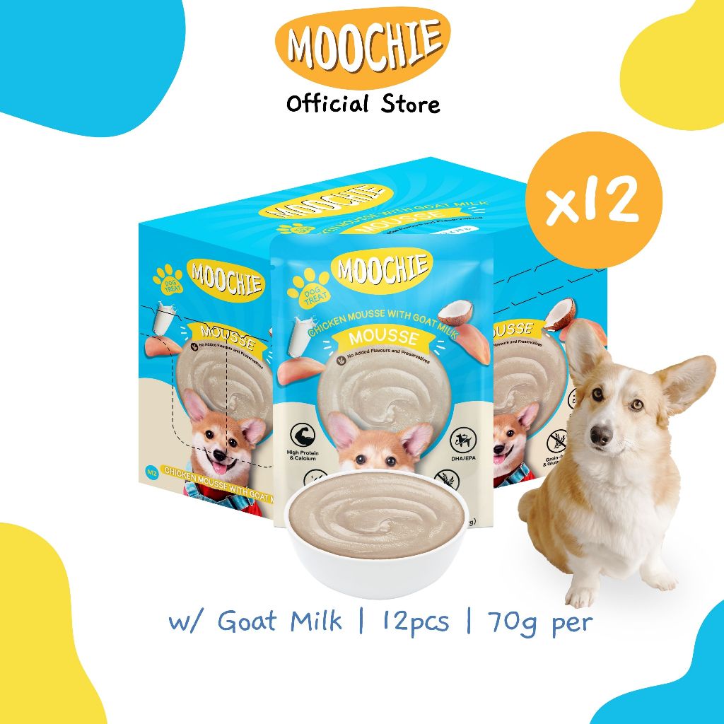 Moochie Value Box Wet Dog Treat Chicken Mousse With Goat Milk 70g Pouch X12 | Shopee Philippines