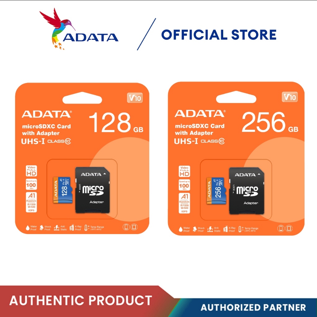 ADATA PREMIER 128GB/256GB microSDXC/SDHC UHS-I CLASS10 A1 Micro SD with Adapter | Shopee Philippines