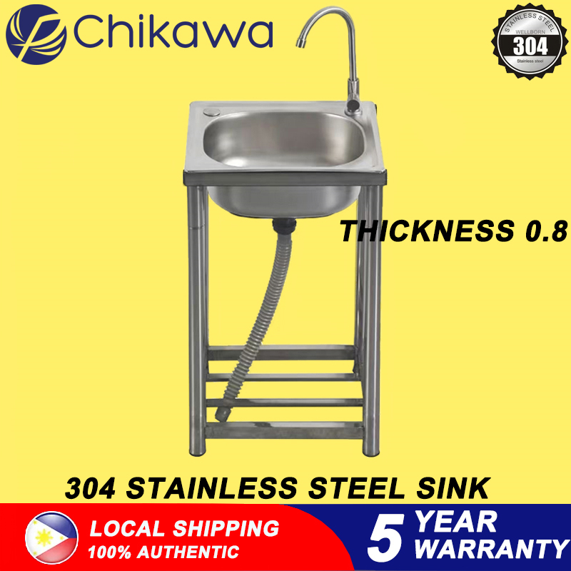 Chikawa 304 stainless steel sink thickened kitchen sink, single layer ...