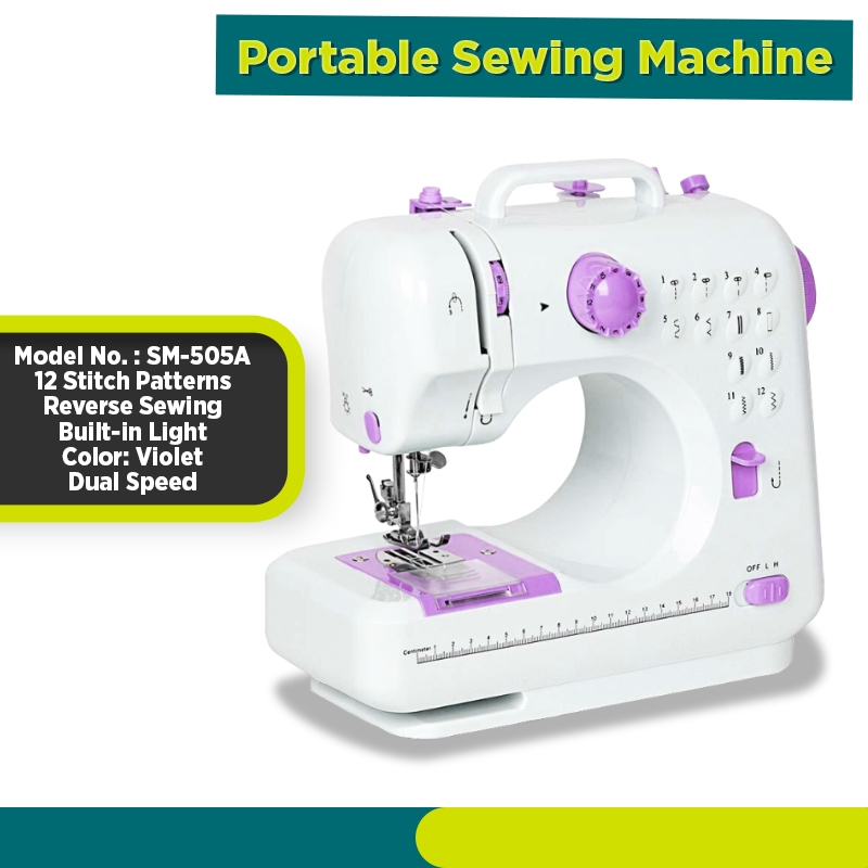 Portable Sewing Machine Mini Electric Household 12 Stitches Sewing ...
