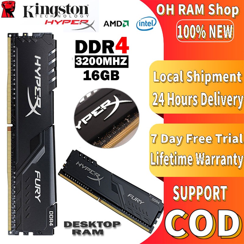 【Local delivery】Kingston HyperX FURY DDR4 RAM Desktop 4GB 8GB 16GB 2400Mhz 2666Mhz 3200Mhz PC ...