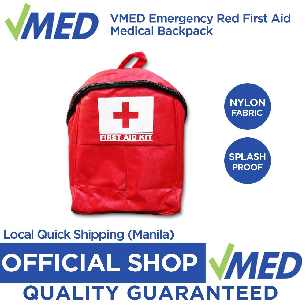 VMED Prohealthcare Emergency Red First Aid Kit Medical Backpack ...