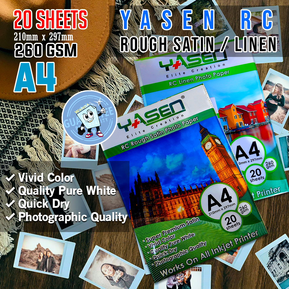 Yasen RC Rough Satin Linen Photo paper 260 GSM A4 | Shopee Philippines