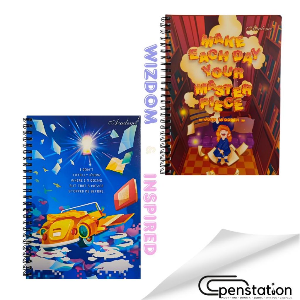 Academe Wizdom Inspire Notebook Double Loop Spiral Notebook - 1pc ...