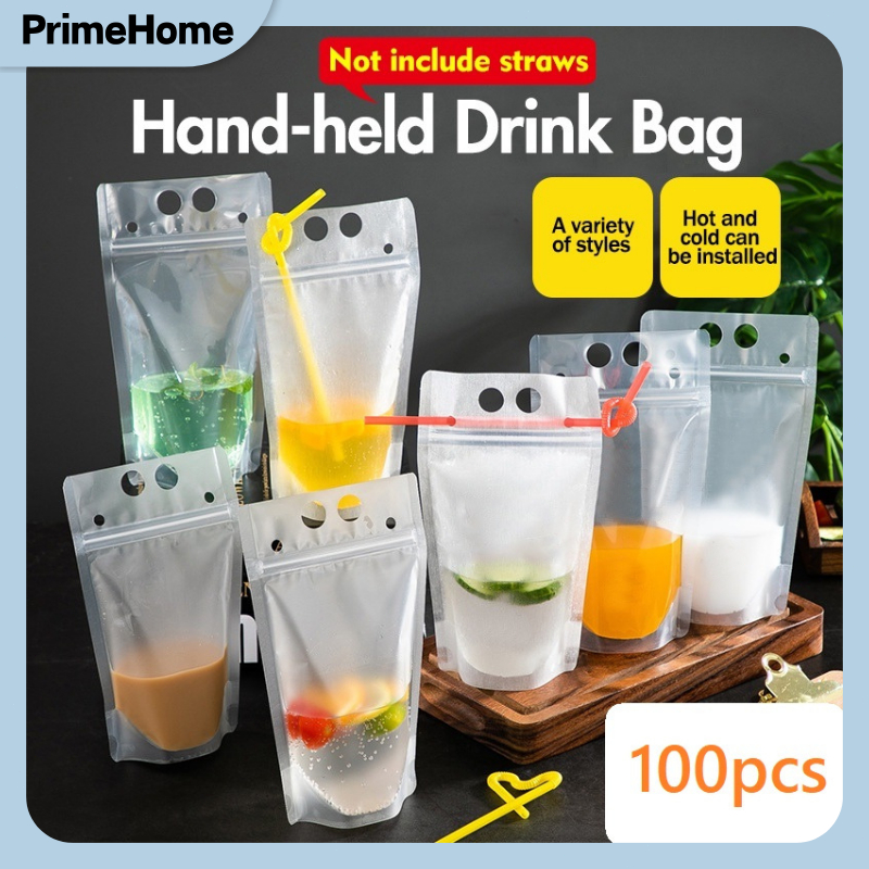 100Pcs Liquid Pouch 250/350/500ML Resealable Stand Up Drink Pouch for ...