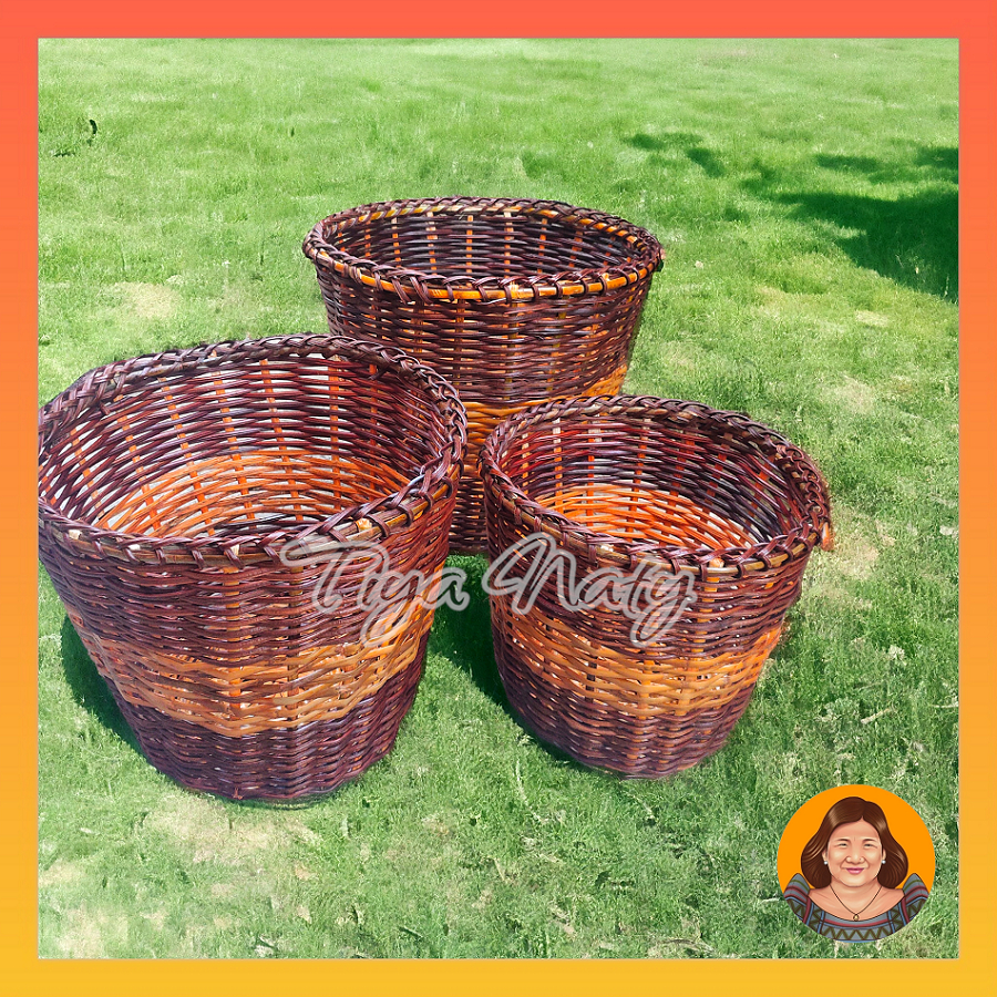 TIYA NATY Set-of-3 Native Planter basket garden pot indoor outdoor ...