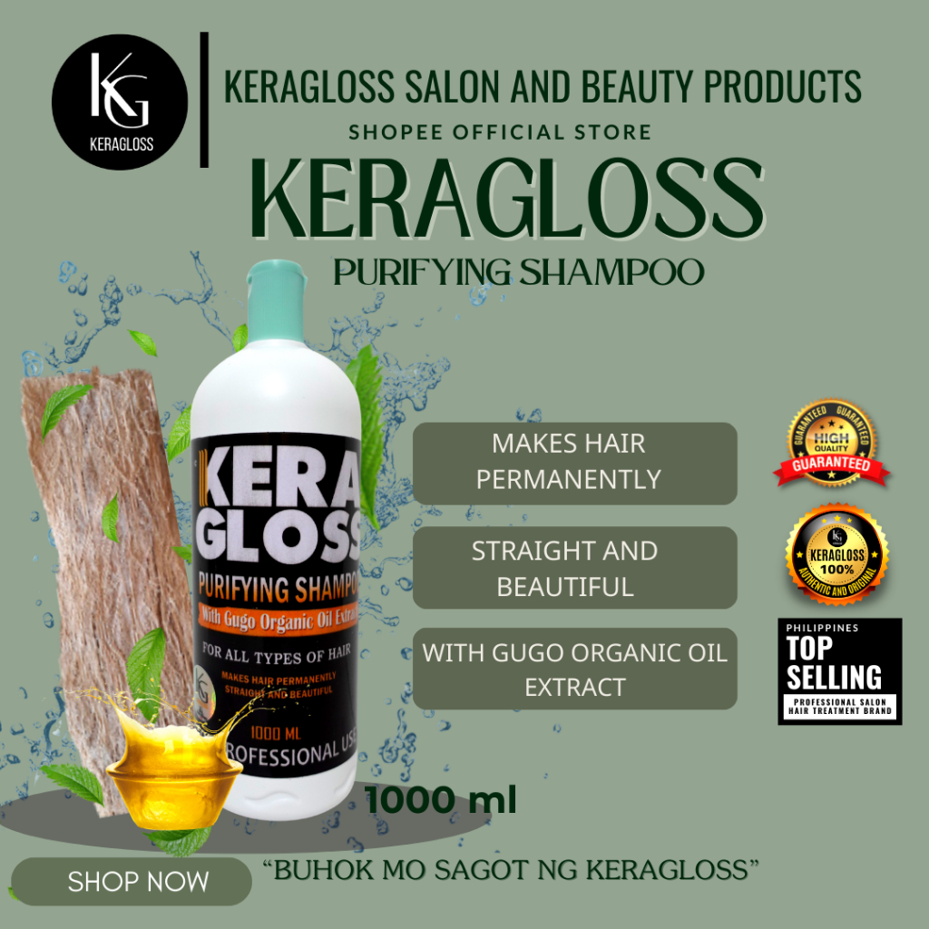 KERA GLOSS Keratin Plex Plus Purifying Shampoo With Gugo Organic Oil ...