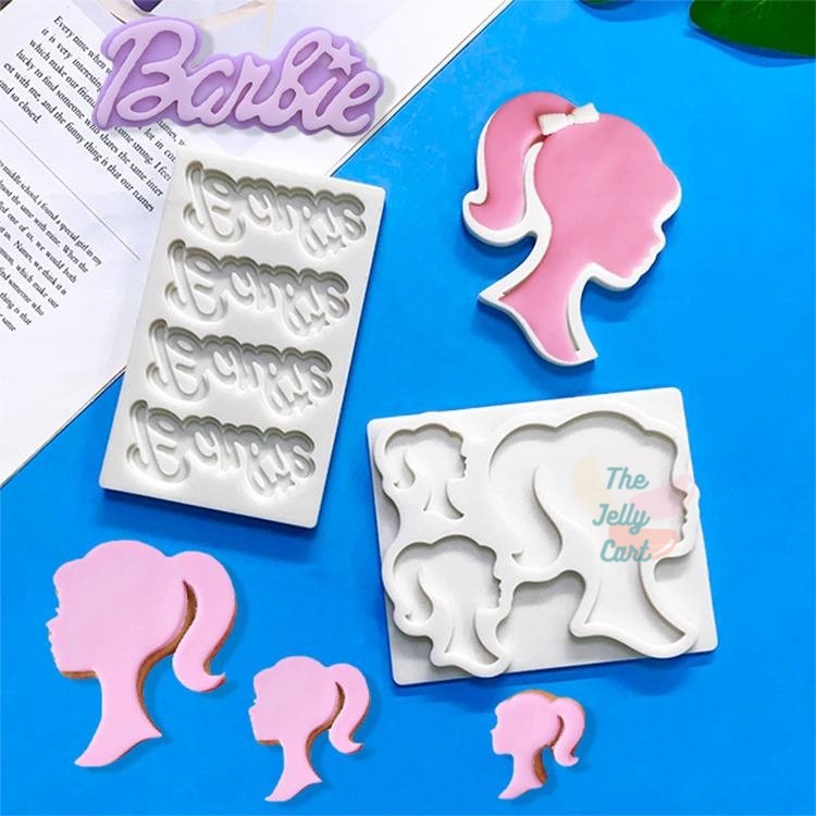 Barbe Girl Head Letter Molder Gumpaste Fondant Silicone Cake Mould ...