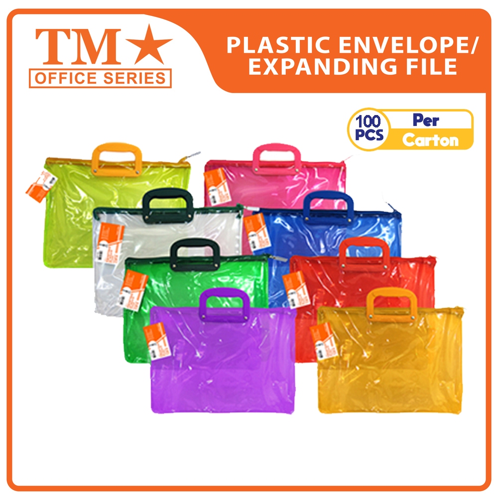 TM 100 pcs Plastic Zipper Envelope with Handle Long (ZEB-2) | Shopee ...