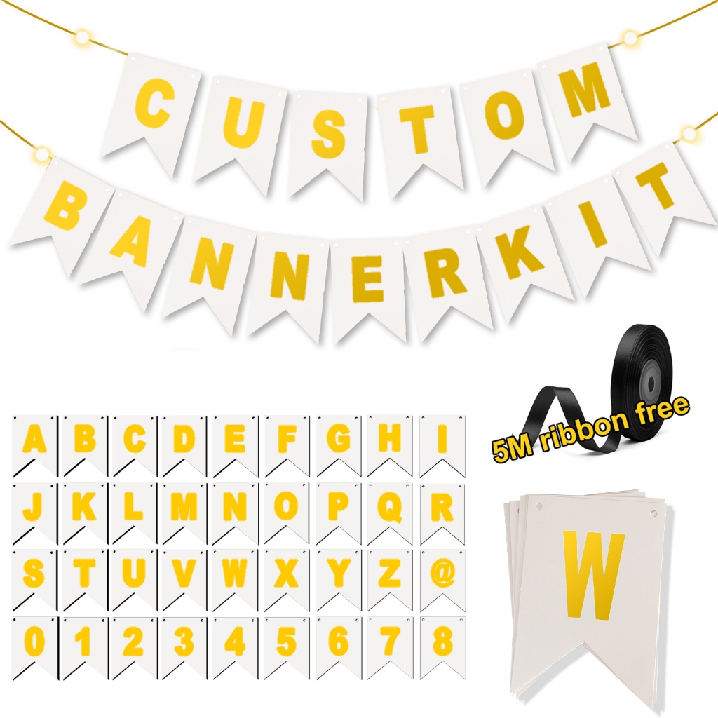 Party Banner Customized Name Age Alphabets and Number For Birthday ...