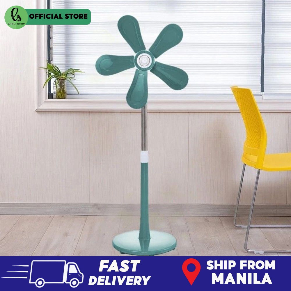 Linna Shop Stand Fan Big Wind Portable Adjustable Electric Fan 5 Blades ...