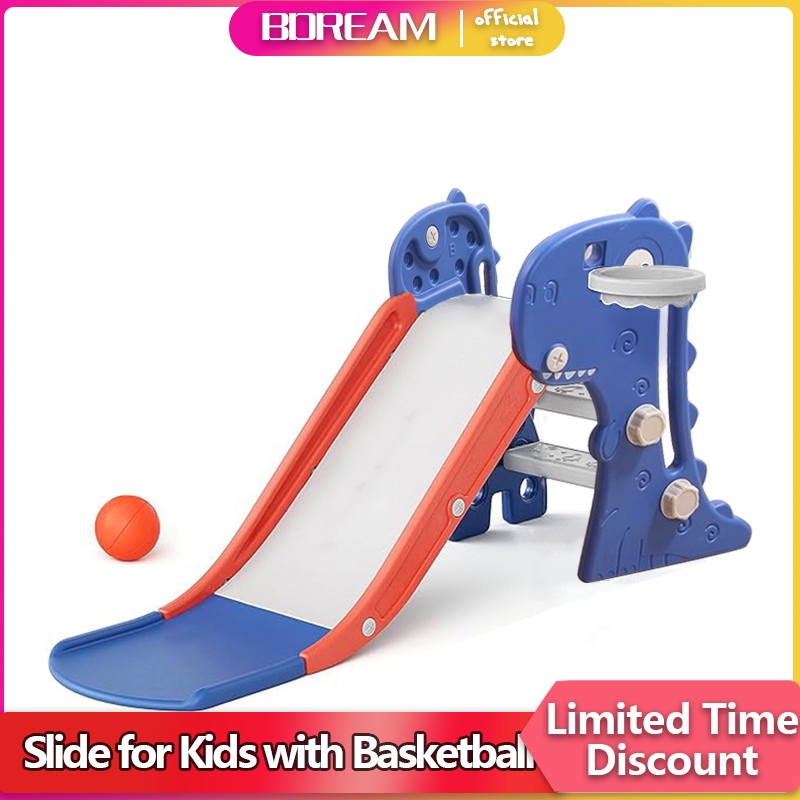 Beream Slide for Kids with Basketball Hoop Slide for Kids Playground ...