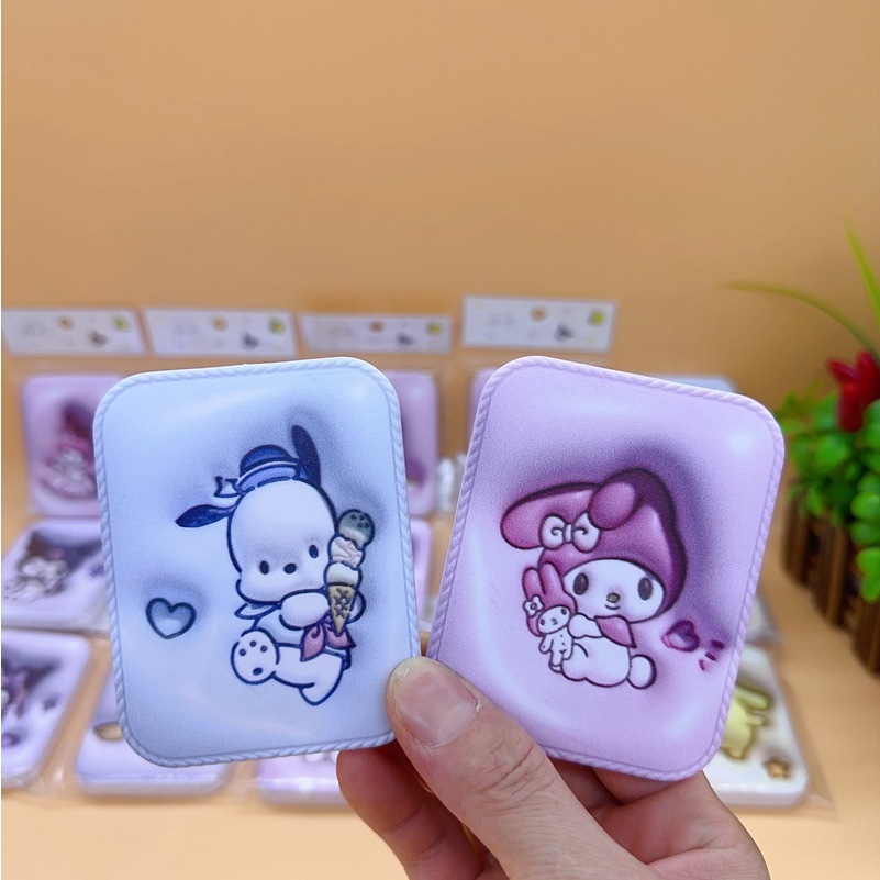 Sanrio Folding Makeup Mirror Comb Set, Portable Small Mirror Travel ...
