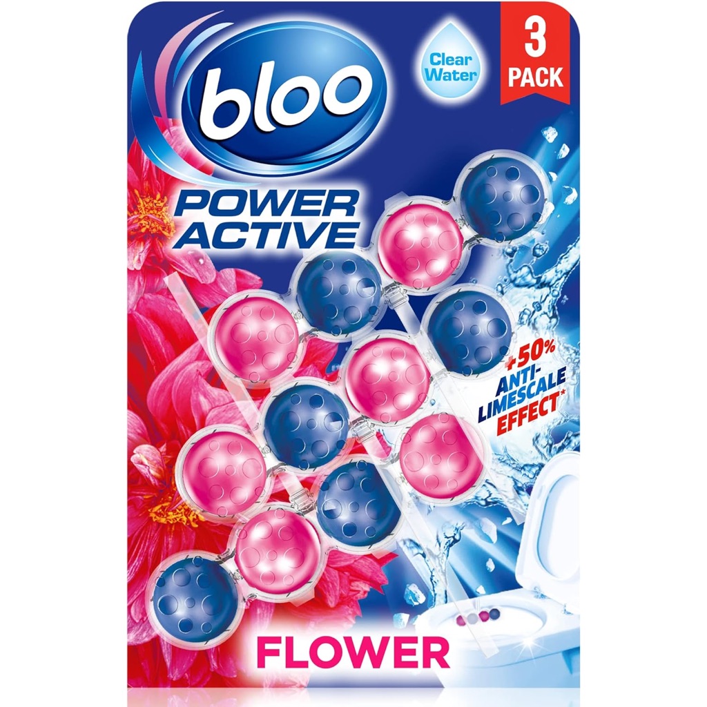 BLOO Power Active Clear Water Toilet Rim Block Flowers (3ct) | Shopee ...
