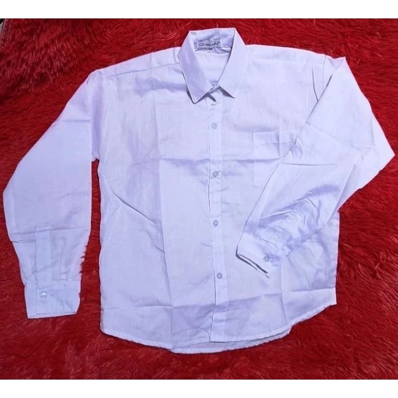 Formal plain white longsleeve(Tetoron fabric) | Shopee Philippines