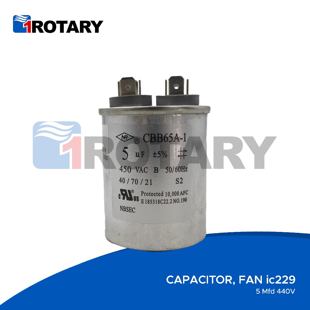 1ROTARY FAN CAPACITOR 5 Mfd 440V (IC229) | Shopee Philippines