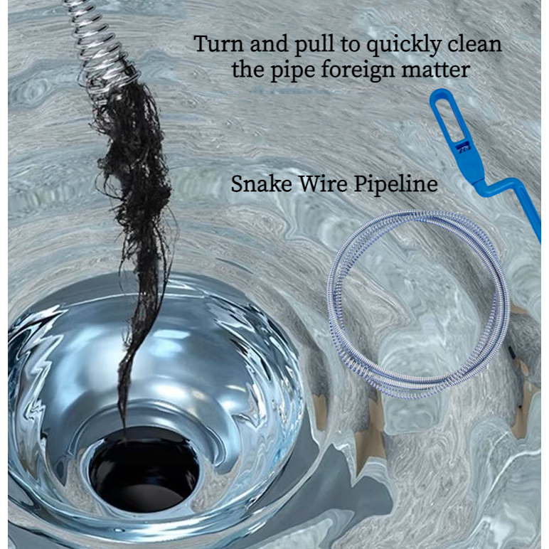 Snake Wire Pipeline Stainless Dredg Tool Handheld Drain Snake Cleaner ...