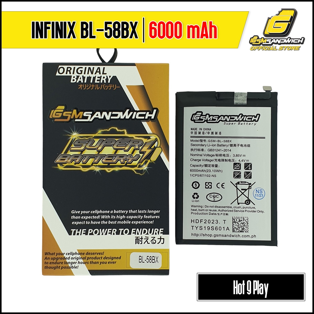 GSMSandwich Super Battery BL-58BX for INFINIX Hot 9 / Hot 9 Play / Hot ...