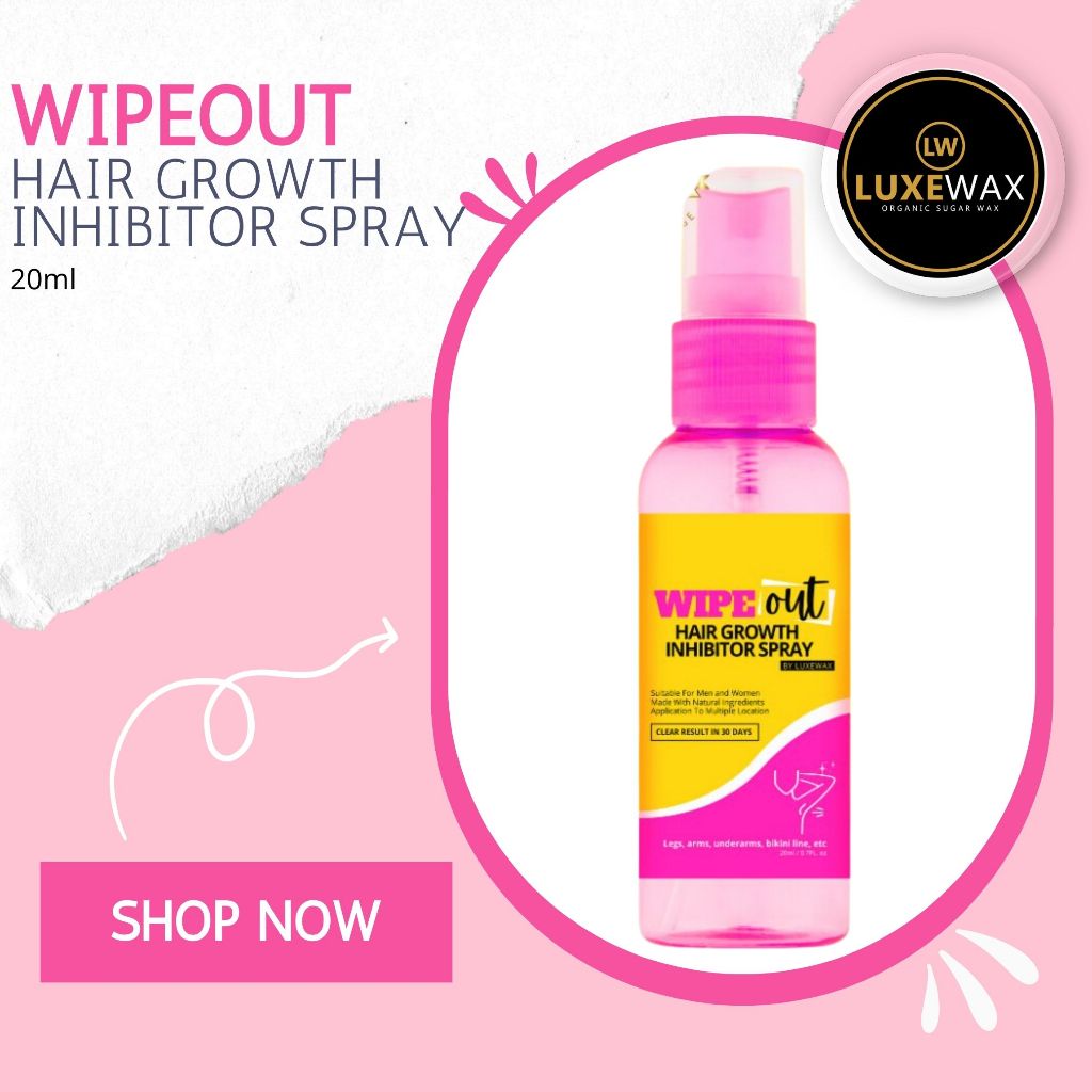LUXEWAX WIPEOUT Hair Growth Inhibitor Spray 20ml | Shopee Philippines