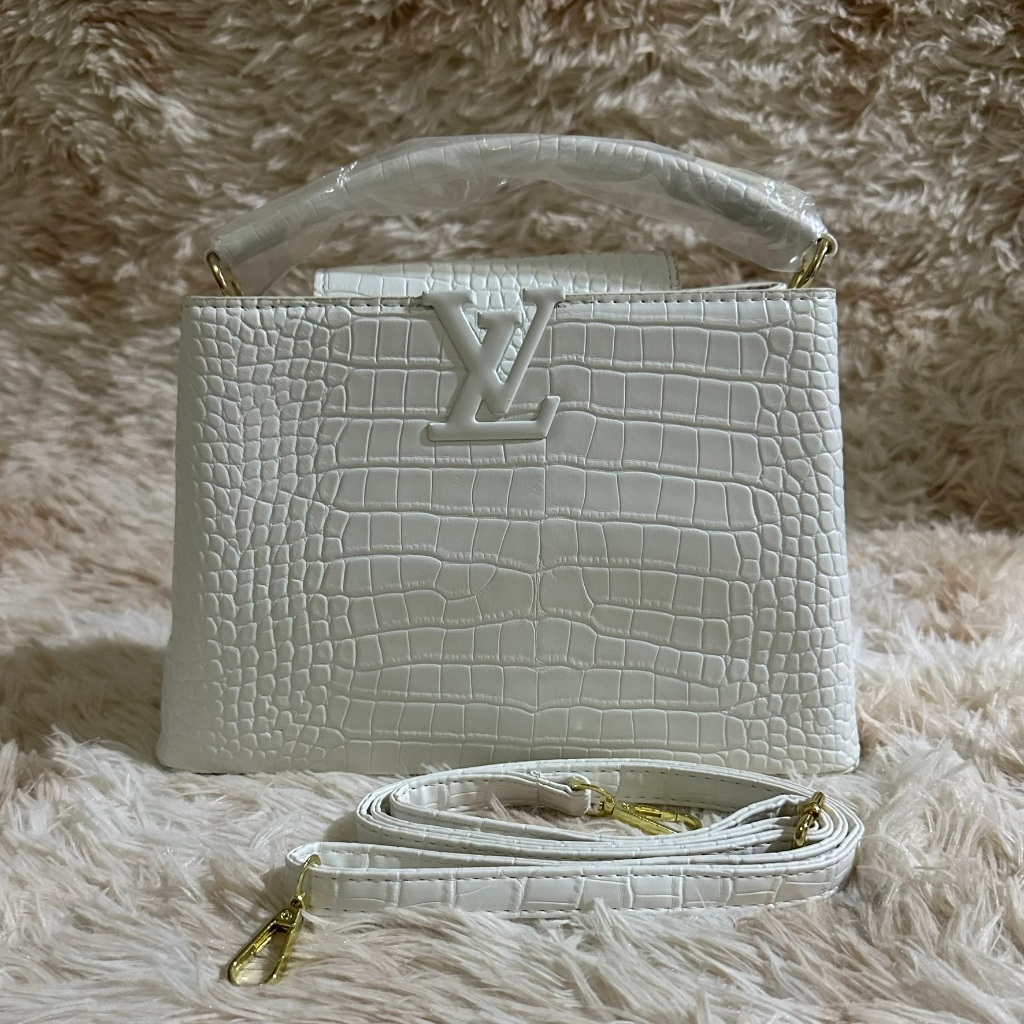 *V - L* CAPUCINES CROC SKIN - WHITE | Shopee Philippines