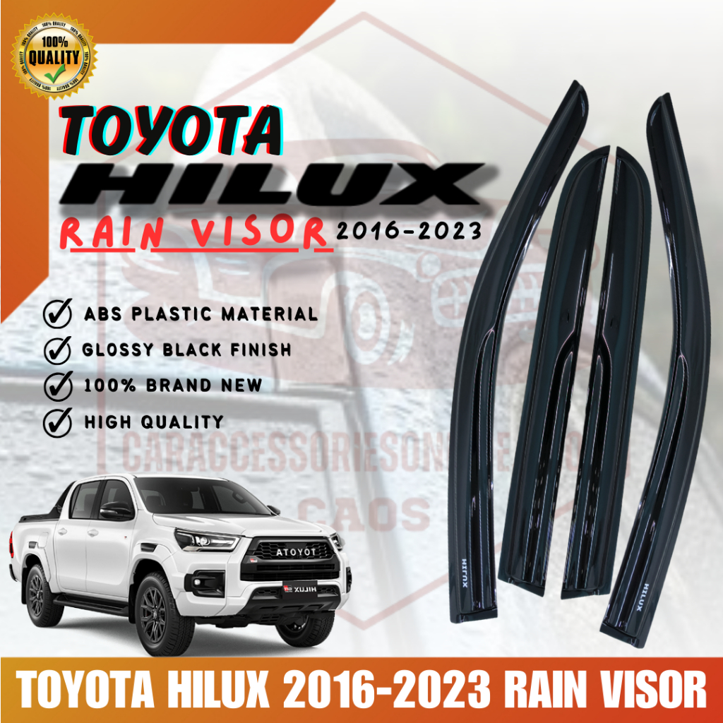 CAOS TOYOTA HILUX 2016 2017 2018 2019 2020 2021 2022 2023 RAIN VISOR ...