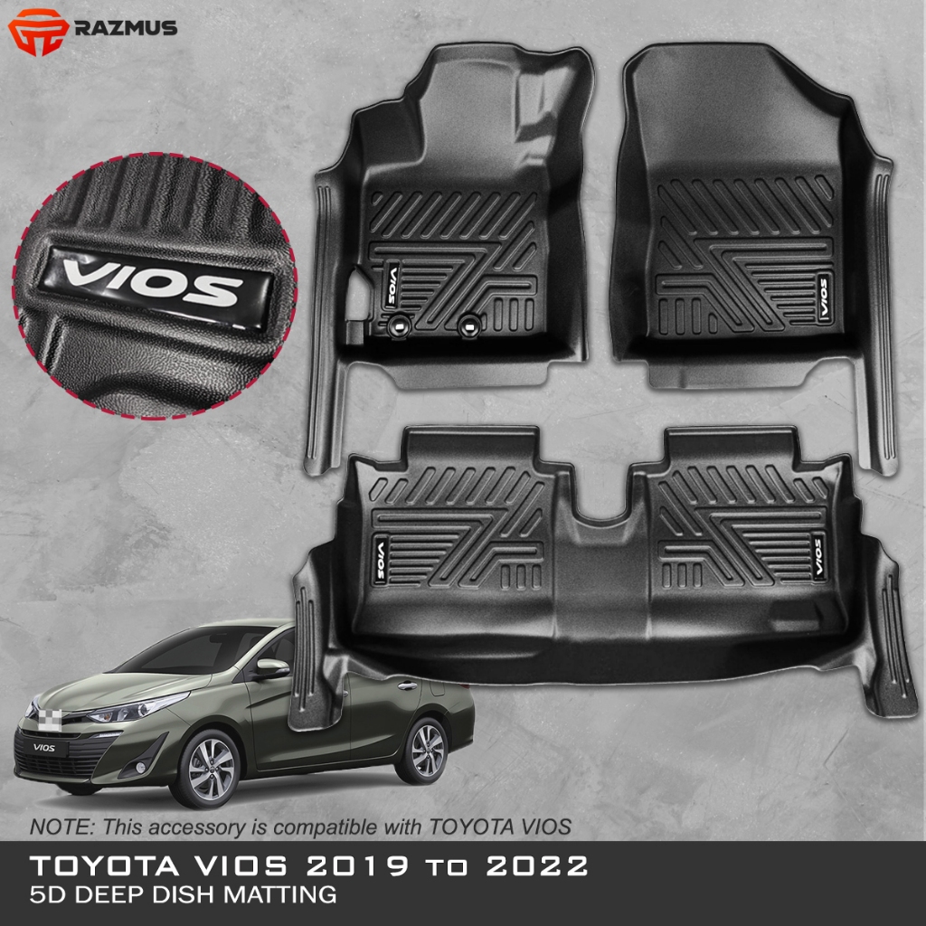 Toyota VIOS 2019 to 2022 OEM 5D Deep Dish Matting (3pcs/set) | Shopee ...