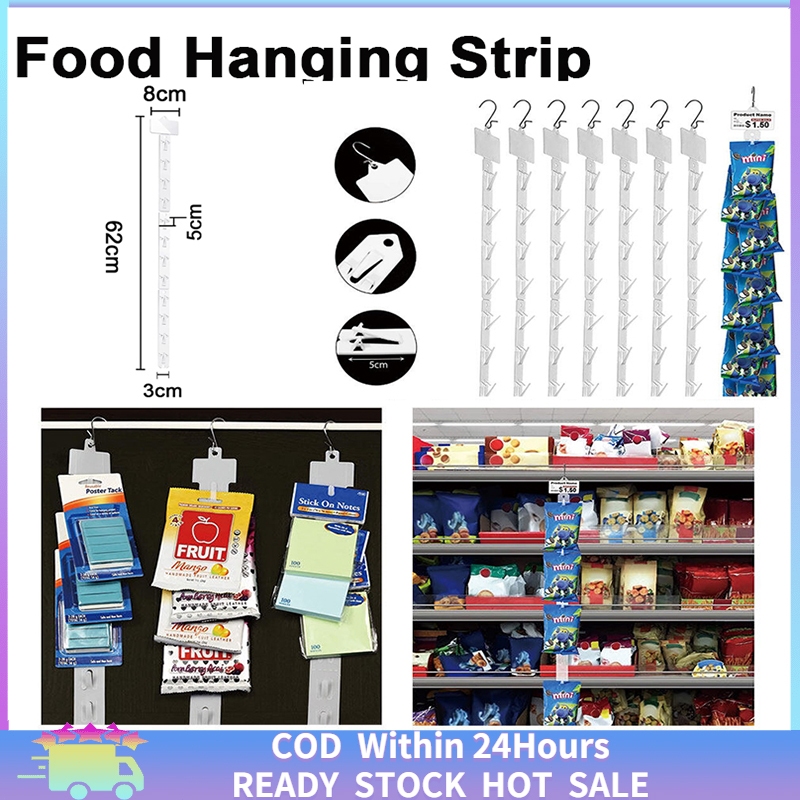 (10PCS/SET) 63.5cm Display Hanging Strips Supermarket Snack Injection ...