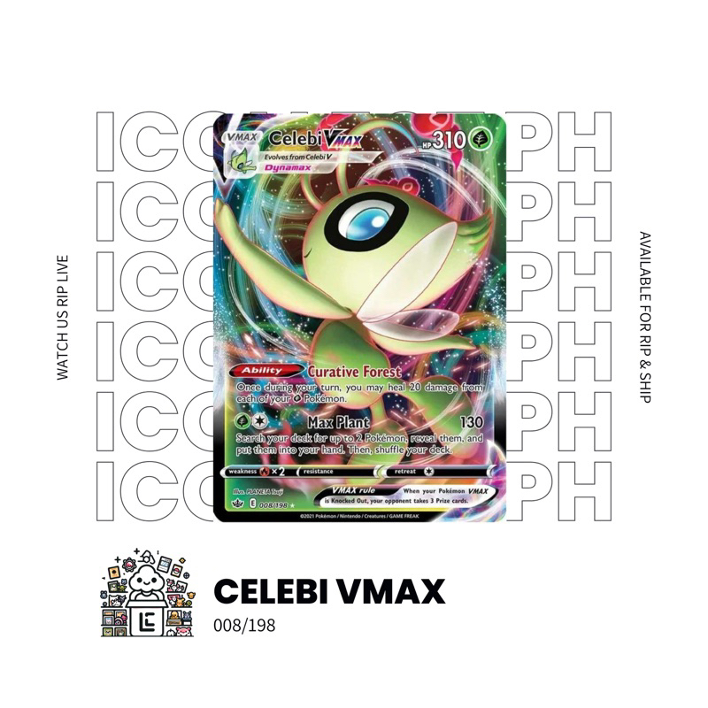 Pokemon TCG: Chilling Reign Celebi VMAX 008/198 (LP) | Shopee Philippines