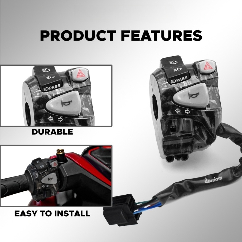 Motorcycle Domino Handle Switch with Passing Light Suitable Universal ...