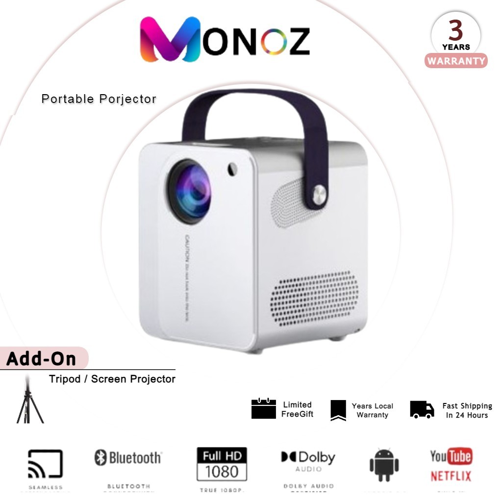 Projector Y8 Portable Smart Mini 8000 Lumens 4K HD 1080P Projector WiFi ...