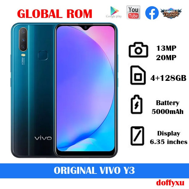 Y3 Original 4/128GB Global ROM | Shopee Philippines