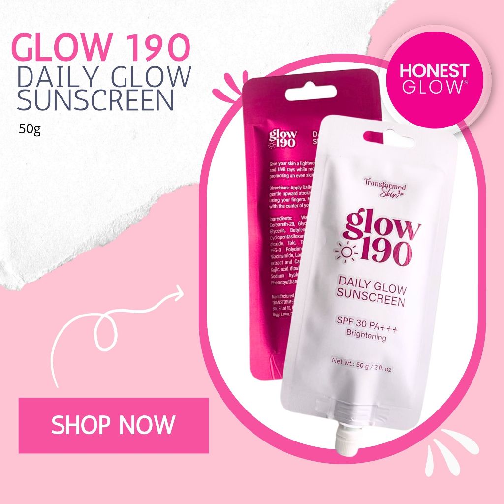 HonestGlow Glow 190 Daily Glow Sunscreen SPF 30 pa+++ 50g | Honest Glow ...