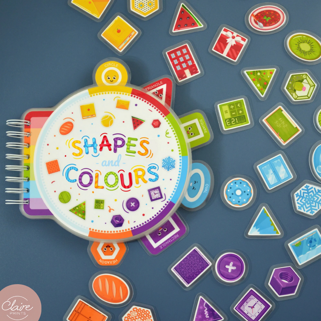 Shapes and Colors Matching Busy Book Velcro Activity, Learning Colors ...