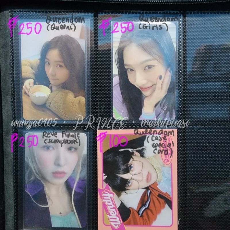 RED VELVET IRENE JOY WENDY Official Photocards (Queendom, ReVe Festival ...