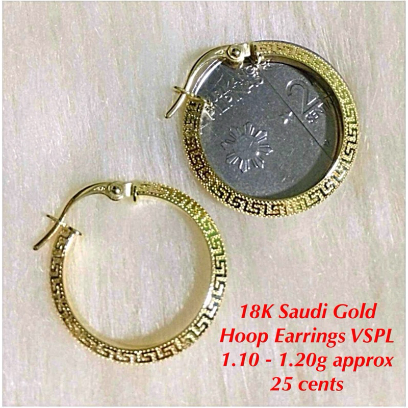 18K Saudi Gold Hoop Earrings (pawnable) | Shopee Philippines