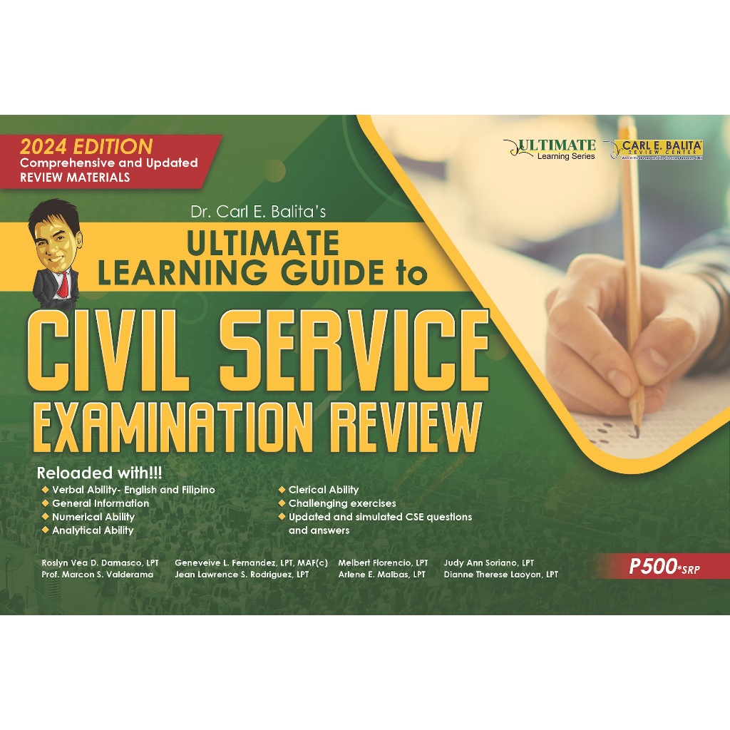 CIVIL SERVICE EXAMINATION CSE REVIEWER by CBRC Carl Balita Review ...