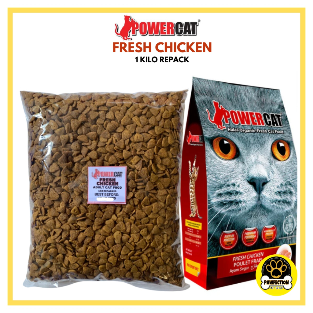 PowerCat FRESH CHICKEN Cat Food 1 KG REPACKED ~ RED | Shopee Philippines