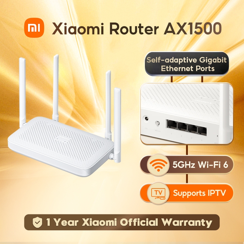 Xiaomi Router AX1500 EU 1501Mbps Max Speed 5GHz WiFi 6 Adaptive Gigabit ...
