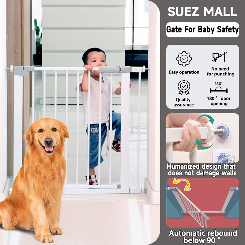 Suez Adjustable Pet Dog Cat Fence Baby Safety Door Auto Lock Gate Stair ...