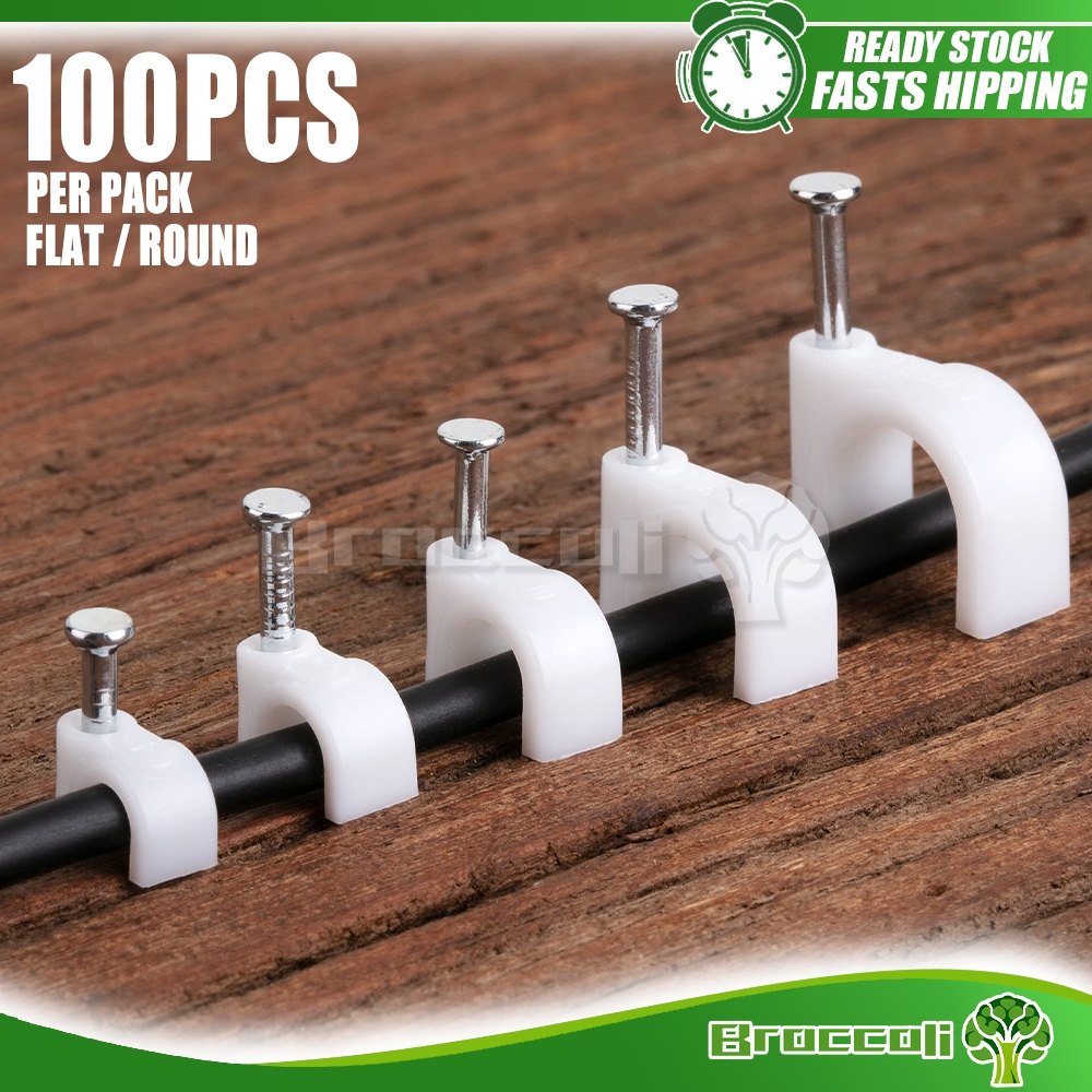 (PER PACK) PVC Cable Clip / PVC Clamp Round and Flat 5mm to 14mm ...