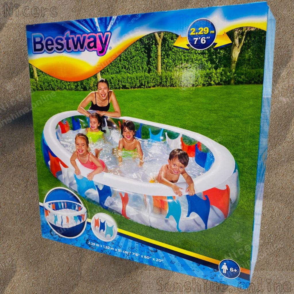 Bestway Oval Pool Transparent Swimming Pool Family Play Pool Inflatable ...