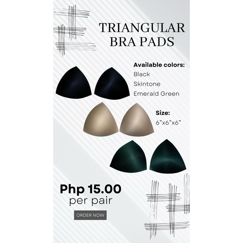 TRIANGULAR BRA PADS (1 PAIR) | Shopee Philippines
