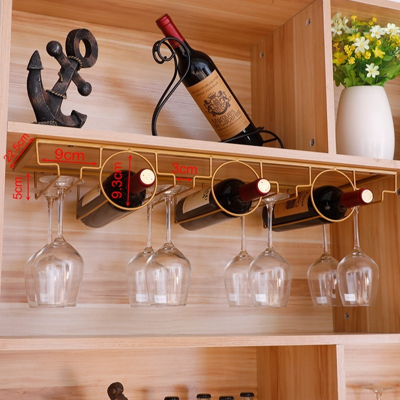 3/5/7 Trough Wine Rack Classic Inverted Wall-mounted Goblet Wine Rack ...