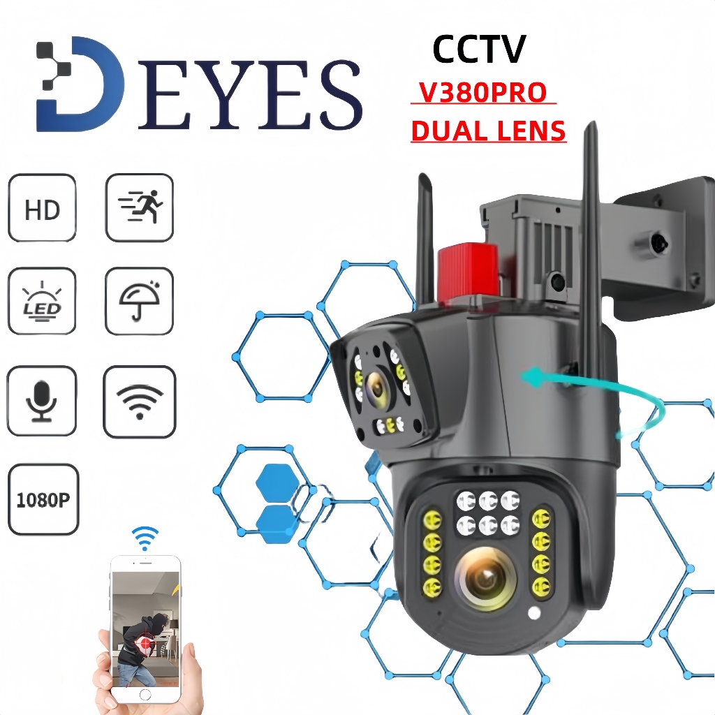 CCTV V380 Pro 4MP Ultra HD Wireless Dual Lens CCTV Security Night ...