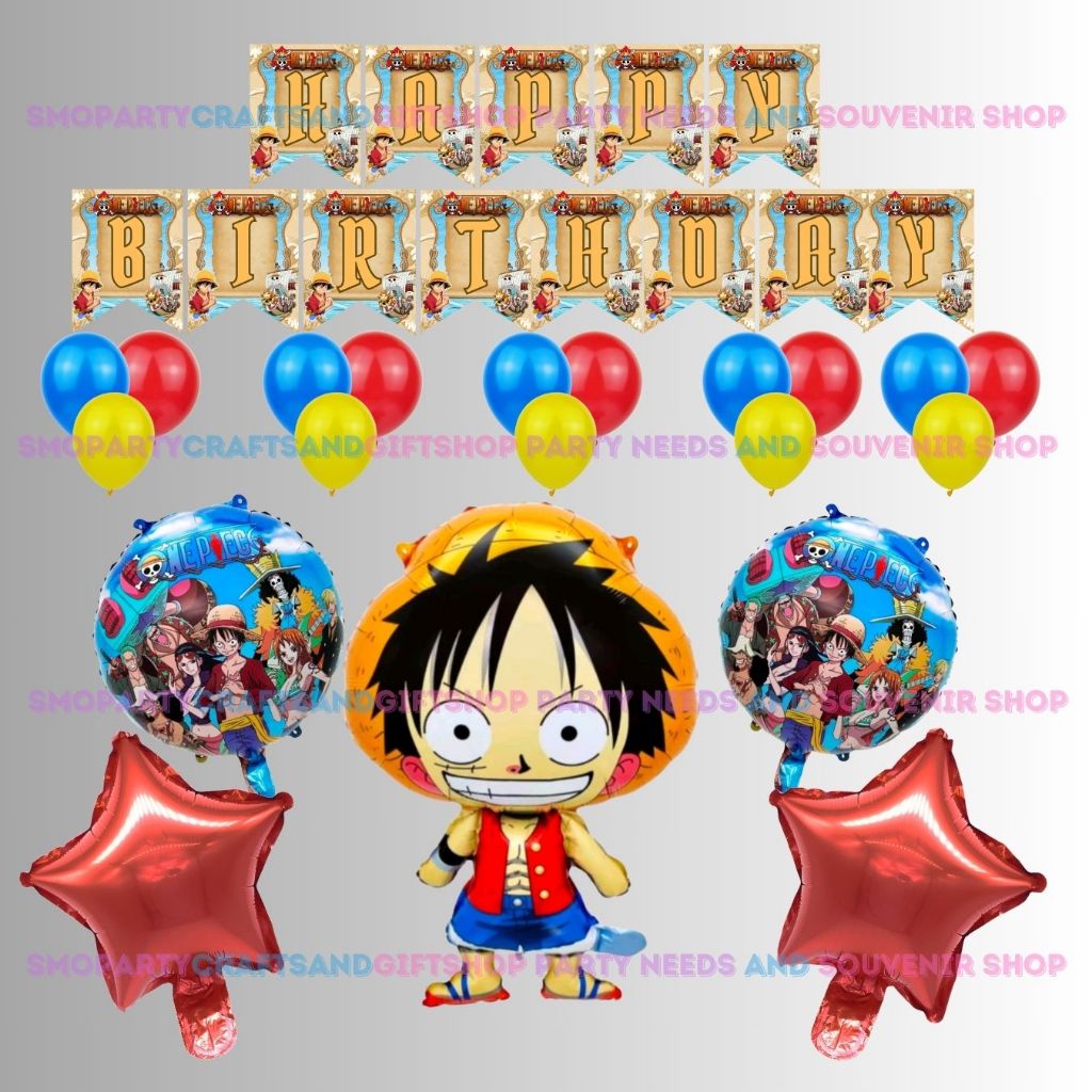 One Piece' Monkey D' Luffy Theme Birthday Party Decoration | Shopee ...